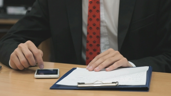 Man Sitting Writing The Text Using The Smartphone, Stock Footage ...