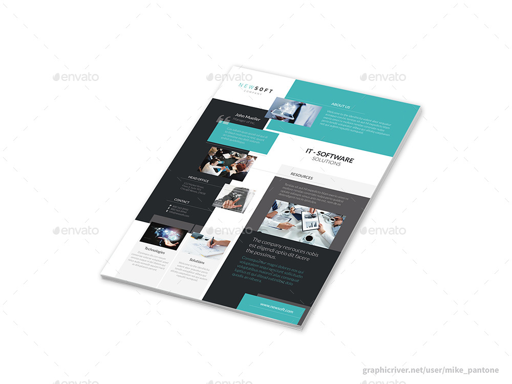 Software Company Flyers - 4 Options, Print Templates | GraphicRiver