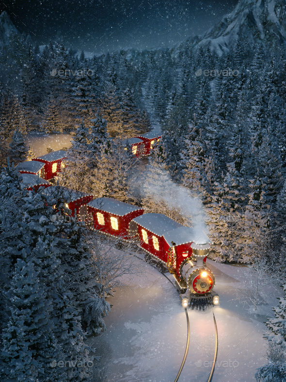 Amazing cute christmas train Stock Photo by Determined | PhotoDune