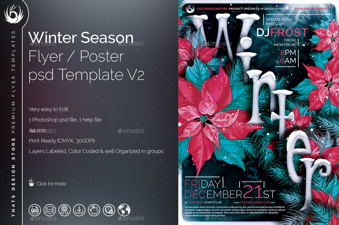 Winter Season Flyer Template V2 by lou606 | GraphicRiver