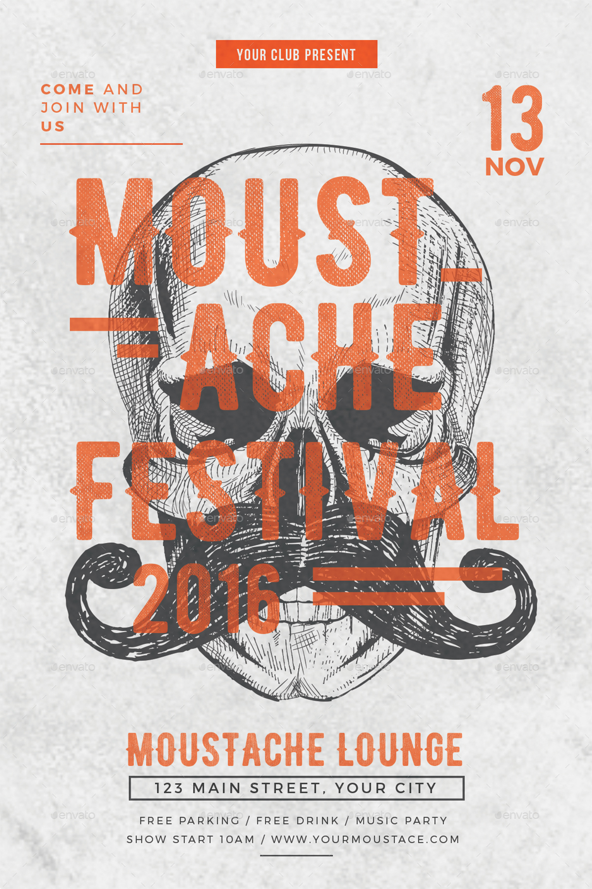 Moustache Fest Flyer, Print Templates | GraphicRiver