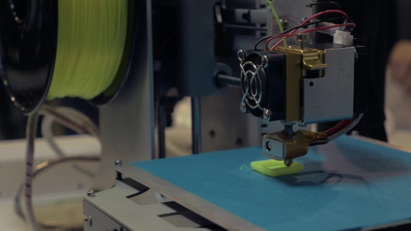 Process Of 3D Printing With Plastic Wire Filament On 3D Printer, Stock ...