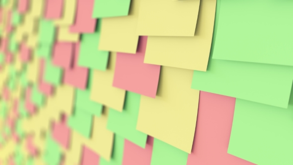 Colorful Sticky Notes On The Board, Motion Graphics | VideoHive