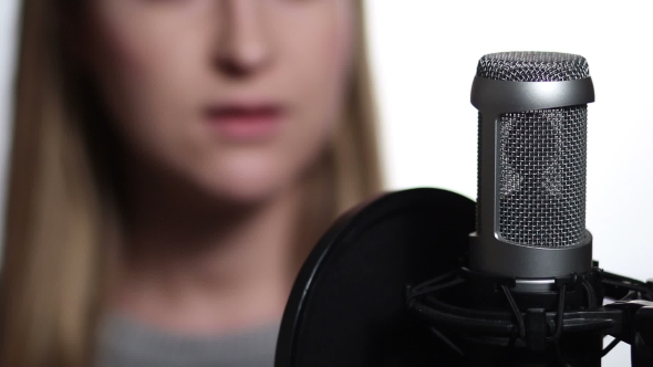 Female Singer Recording Track In Studio, Stock Footage | VideoHive
