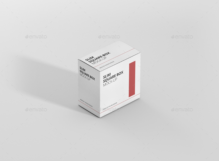 Package Box Mock-Up - Slim Square, Graphics | GraphicRiver