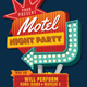 Motel Sign Party Flyer, Print Templates | GraphicRiver