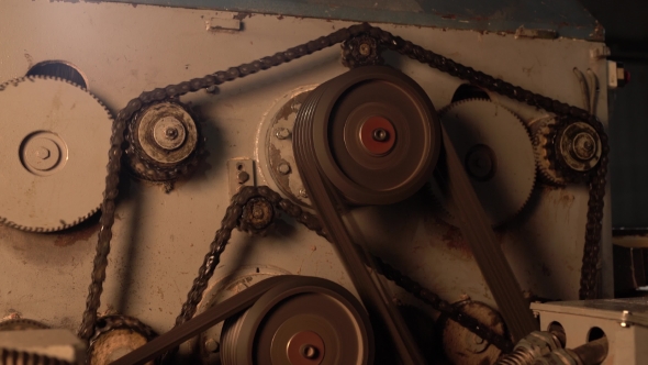 View Of Rotating Gears On Running Machine, Stock Footage | VideoHive