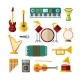 Music Instrument Flat Vector Icons, Vectors | GraphicRiver
