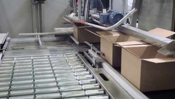 Boxes Moves On Packing Line, Stock Footage | VideoHive