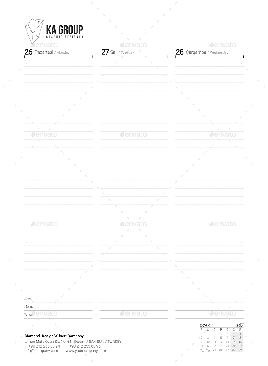 Weekly Planner 2017 over 114 pages, Print Templates | GraphicRiver