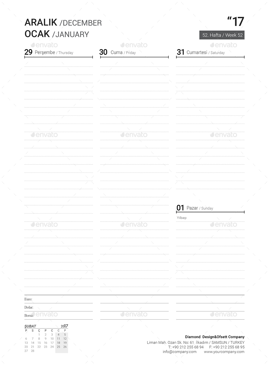 Weekly Planner 2017 over 114 pages, Print Templates | GraphicRiver