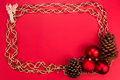 Photo of Red Christmas tree ornament border | Free christmas images