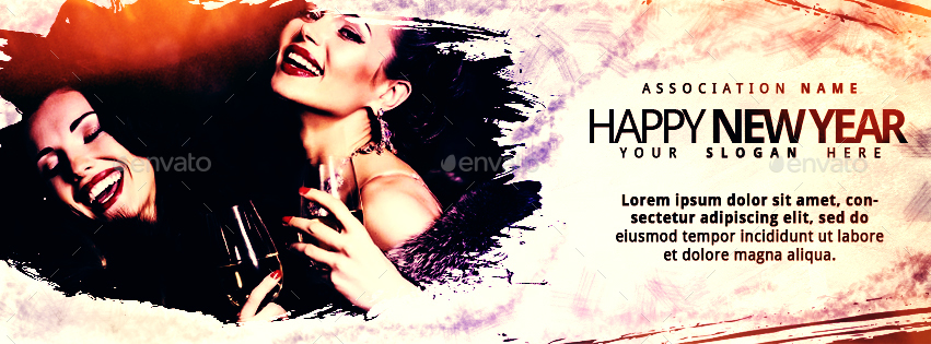 HAPPY NEW YEAR - Cover Facebook, Web Elements | GraphicRiver