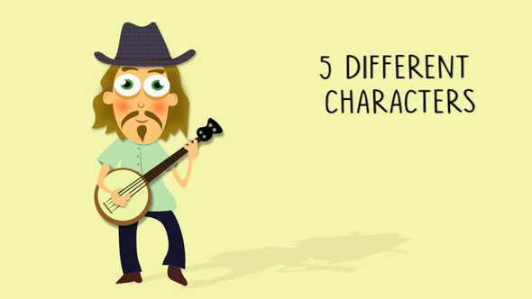 Cartoon Banjo Players, Motion Graphics | VideoHive