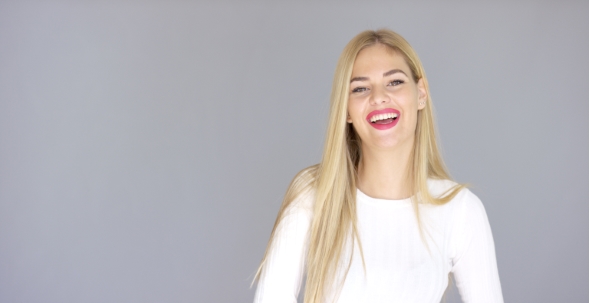 Confident Vivacious Young Woman Laughing, Stock Footage | VideoHive