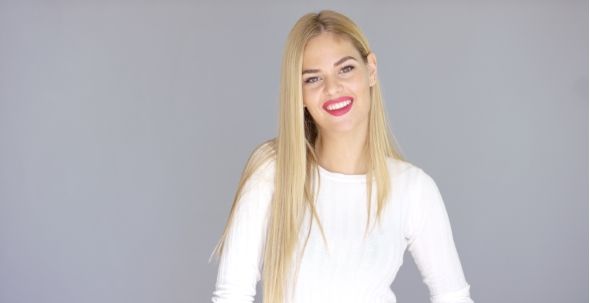 Confident Vivacious Young Woman Laughing, Stock Footage | VideoHive