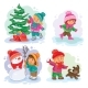 Little Children in Winter Icons, Vectors | GraphicRiver