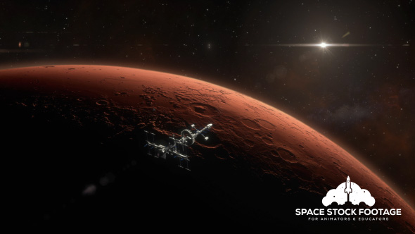 Spaceship Orbiting Mars, Motion Graphics | VideoHive