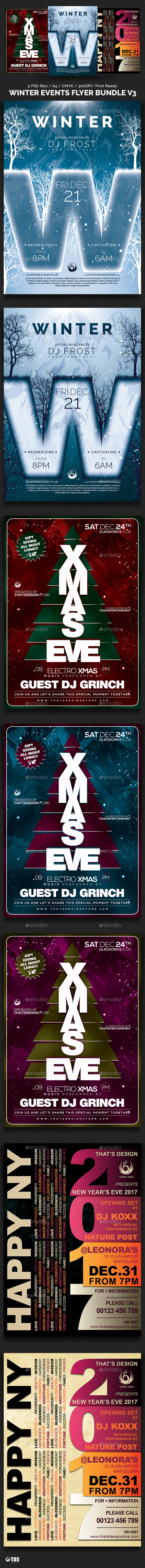 Winter Events Flyer Bundle V3 by lou606 | GraphicRiver
