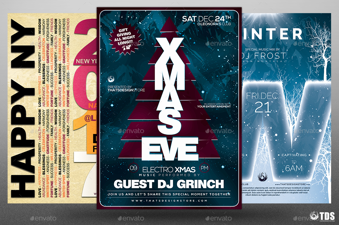 Winter Events Flyer Bundle V3 by lou606 | GraphicRiver