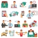 Man Daily Routine Icon Set, Vectors | GraphicRiver