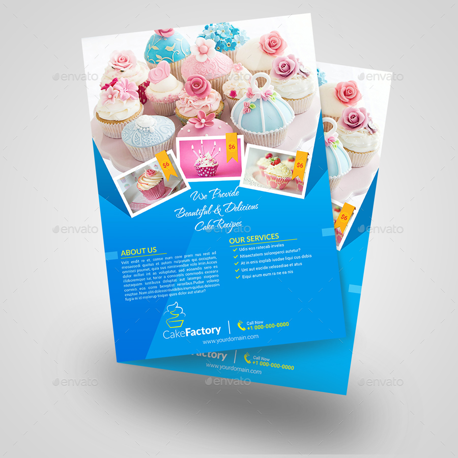 Cake Shop Flyer Bundle by aam360 | GraphicRiver