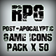 50 RPG Post Apocalypse Icon Set, Game Assets | GraphicRiver