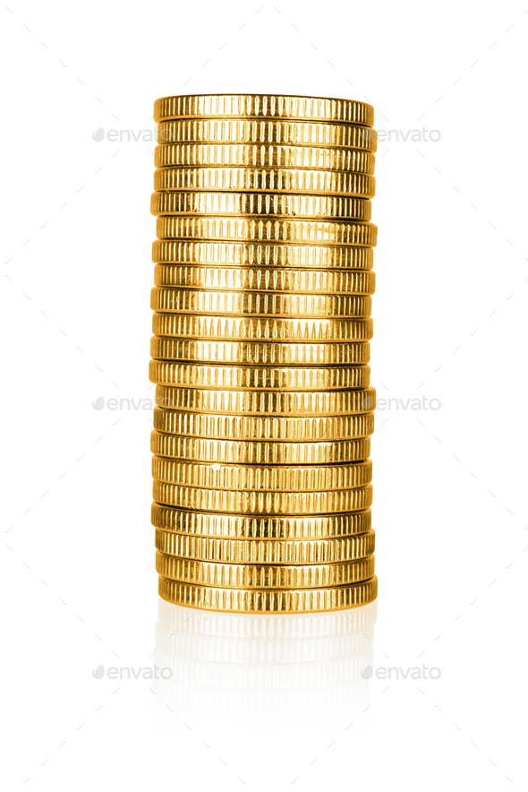 Gold coin stack Stock Photo by Ha4ipuri | PhotoDune