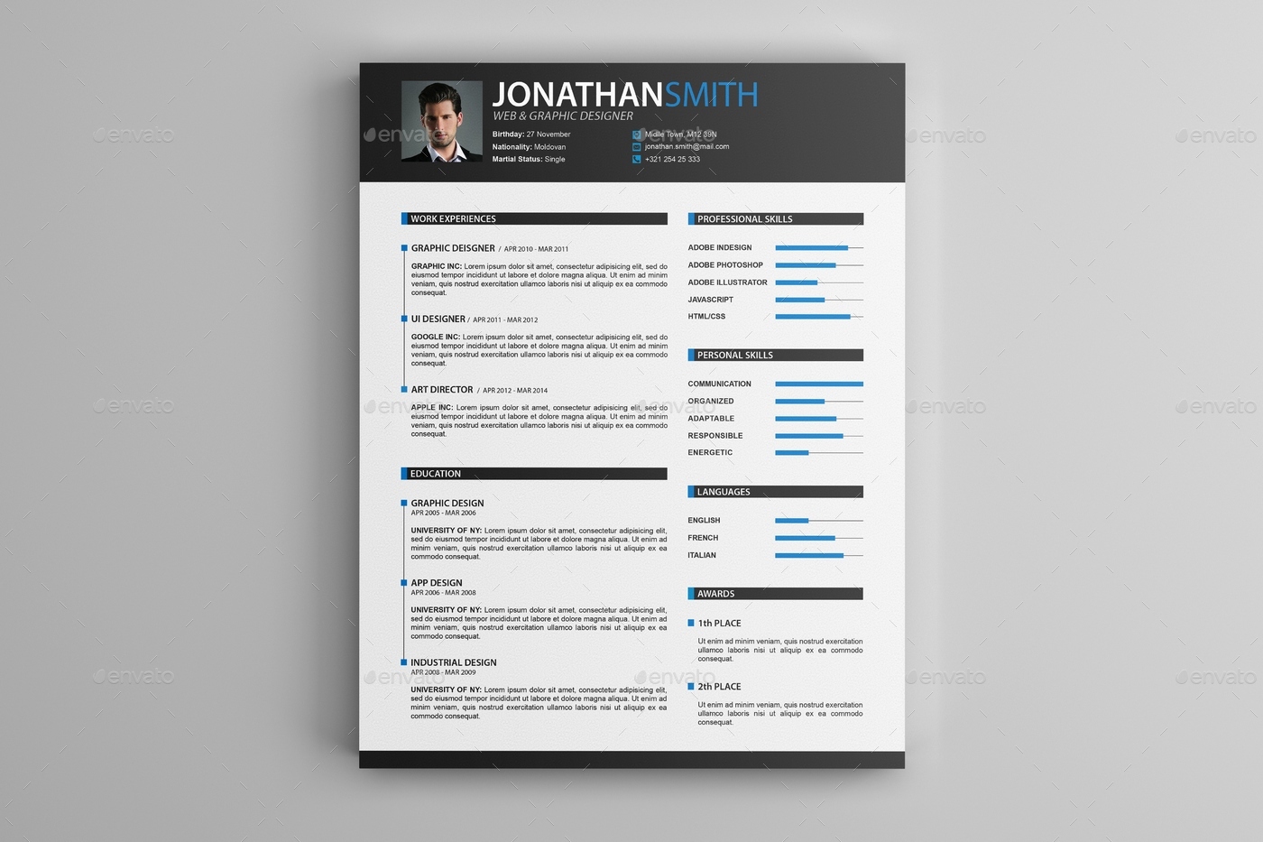 A4 / US Letter Resume Mock-Up, Graphics | GraphicRiver
