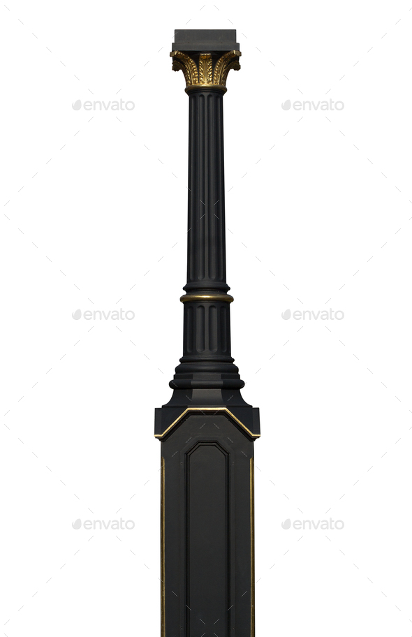 Black and gold classical metallic pole Stock Photo by macondoso | PhotoDune