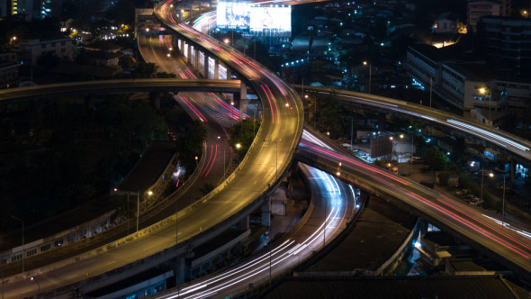 Fast Traffic Night City, Stock Footage | VideoHive