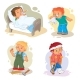 Little Boy Sick Icons Set, Vectors | GraphicRiver