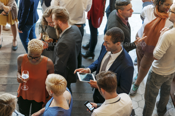 Party People Communication Talking Happiness Concept Stock Photo by ...