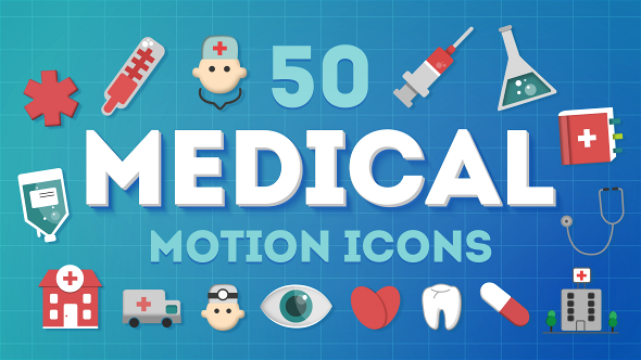 50 Medical Motion Icons, After Effects Project Files | VideoHive