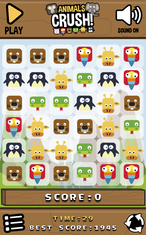 Animals Crush Match3 - HTML5 Game + Android + AdMob (Construct 3 ...