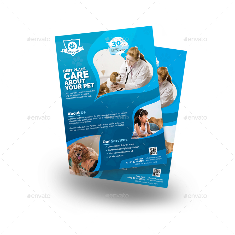 Pet Care Flyer Template V5, Print Templates | GraphicRiver