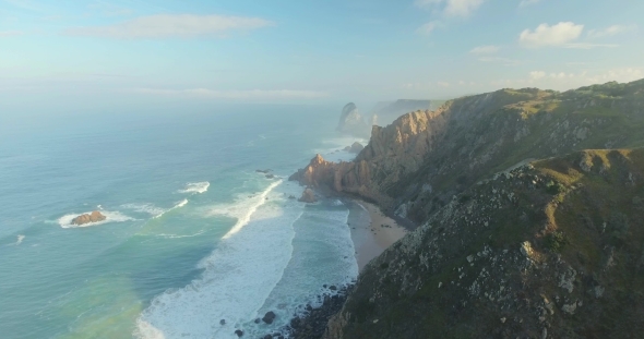 Epic Cliffs and Ocean Waves View, Stock Footage | VideoHive