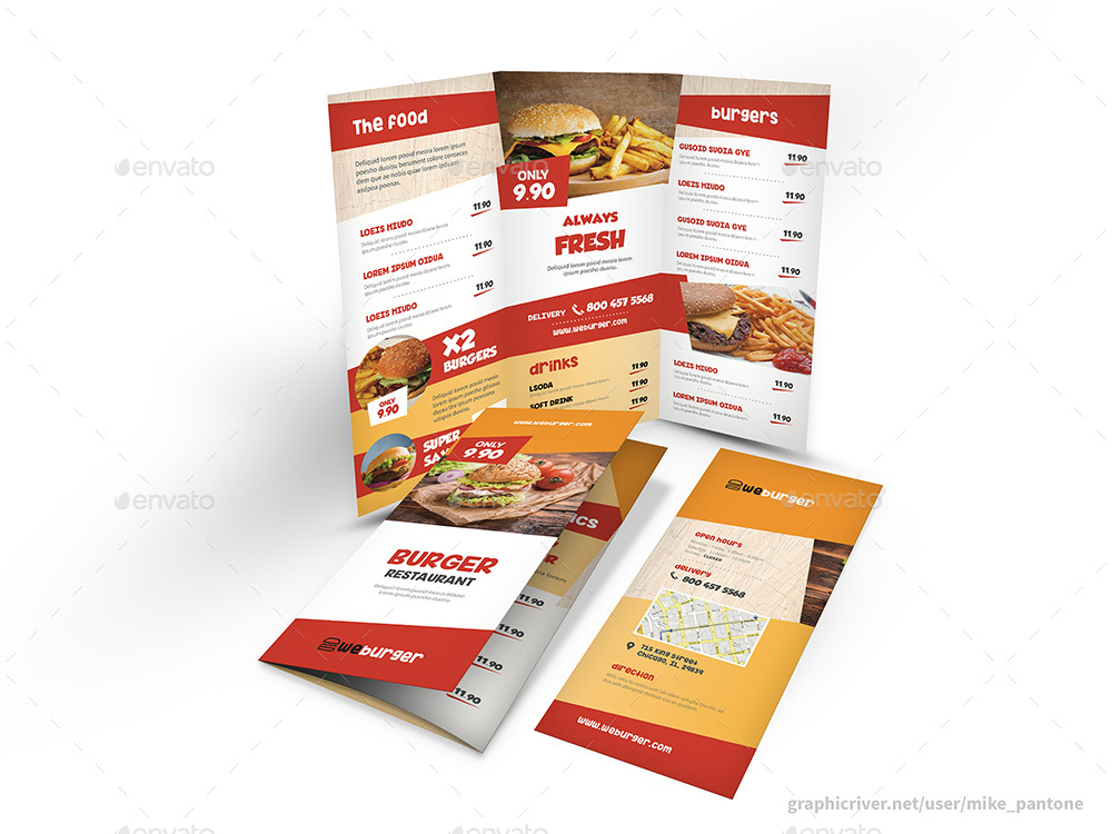 Fast Food Restaurant Menu Print Bundle, Print Templates | GraphicRiver
