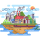 Factory Plant on Island, Vectors | GraphicRiver