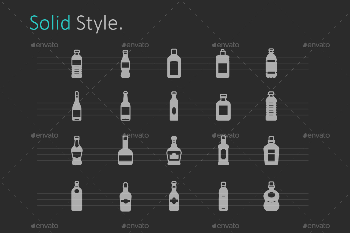 Bottle & Beverage Icon set, Icons | GraphicRiver