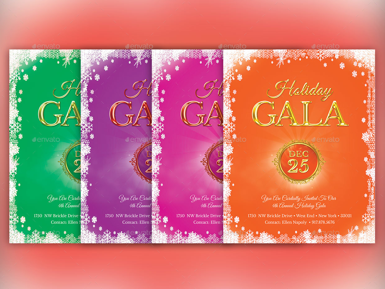 Holiday Gala Invitation Template, Print Templates | GraphicRiver
