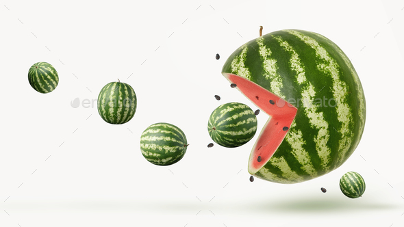 funny pacman watermelon Stock Photo by Artjazz | PhotoDune