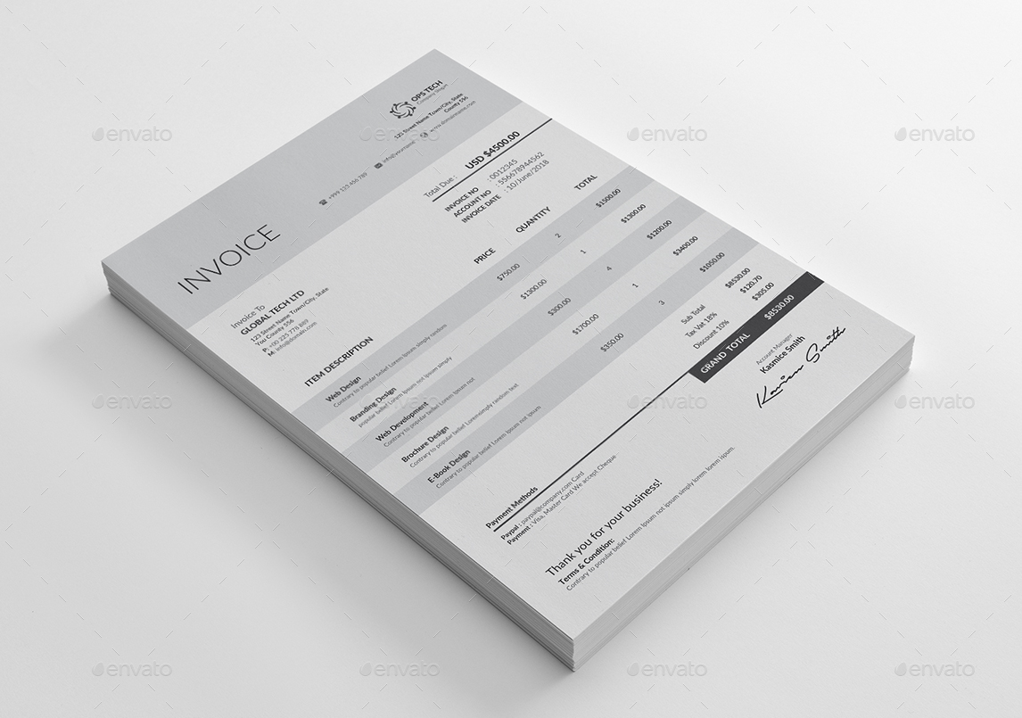 Invoice, Print Templates | GraphicRiver