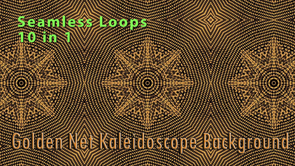 Golden Grid Kaleidoscope Background, Motion Graphics | VideoHive