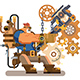 Steam Engineer Working, Vectors | GraphicRiver