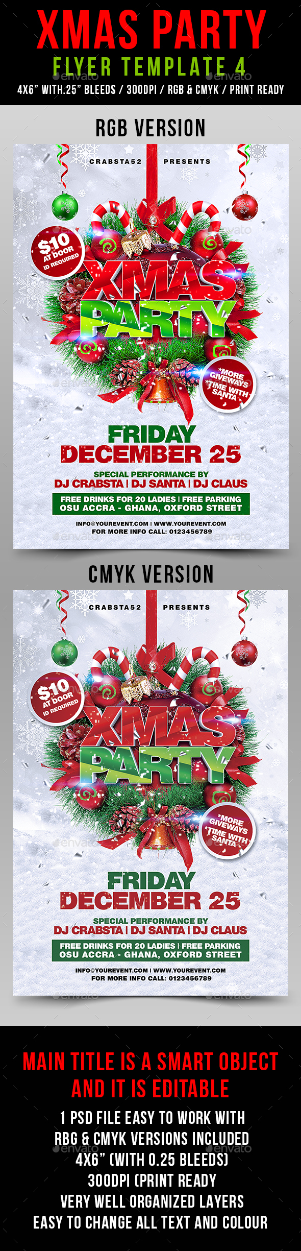 Xmas Party Flyer Template 4 by Crabsta52 | GraphicRiver