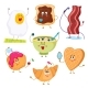 Set of Cute and Funny Cartoon Breakfast Characters, Vectors | GraphicRiver