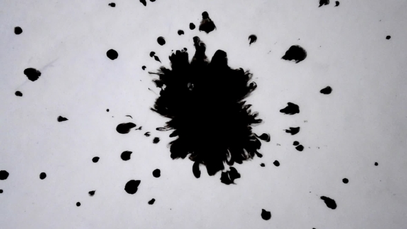 Drops of Black Ink on White Paper Drip, Stock Footage | VideoHive