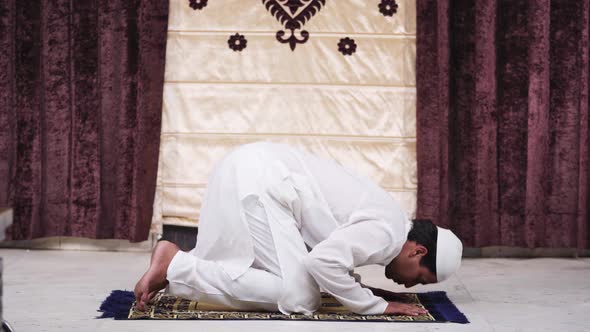 Muslim man performing Namaaz rituals, Stock Footage | VideoHive