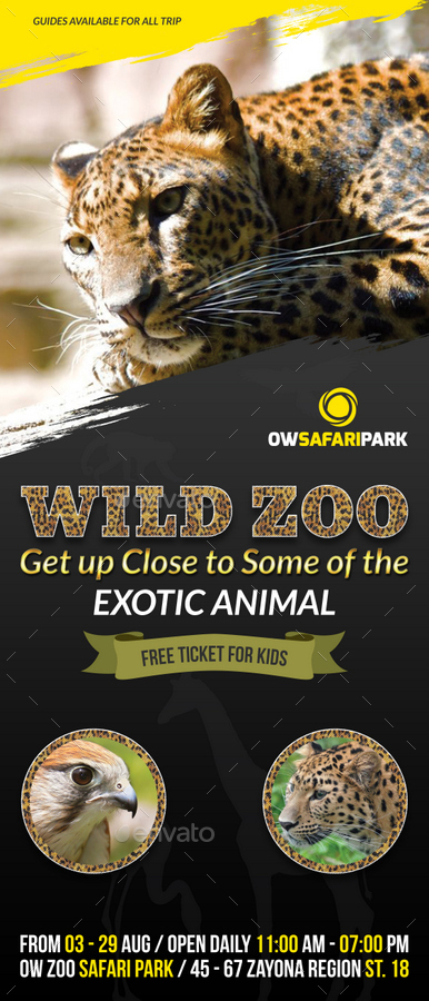 Zoo Signage Roll Up Banner Template, Print Templates | GraphicRiver